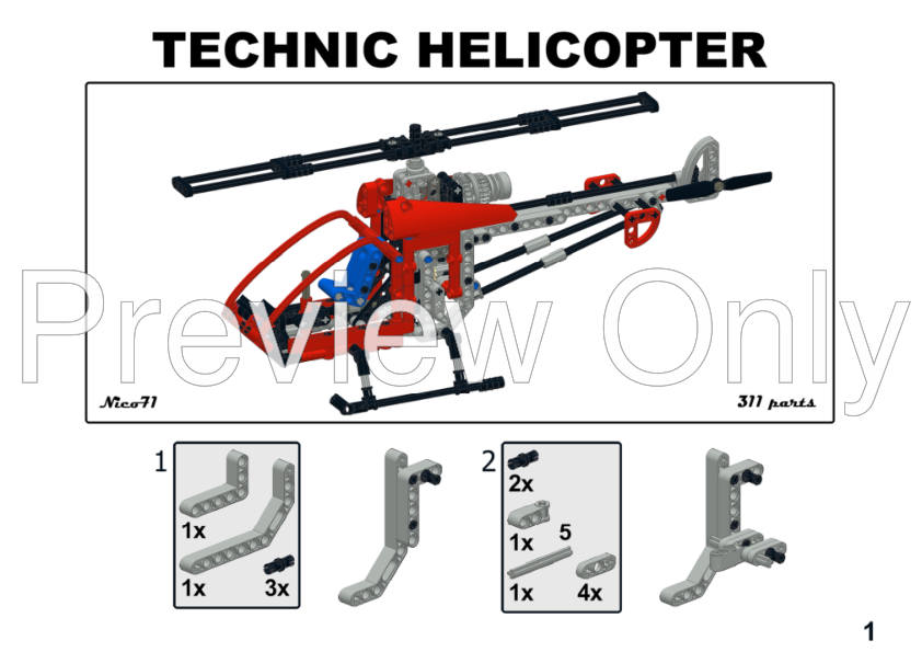 LEGO MOC Helicopter by Nico71 | Rebrickable - Build with LEGO