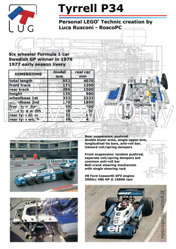 LEGO MOC Tyrrell P34 1977 - scale 1:8 by RoscoPC | Rebrickable - Build ...