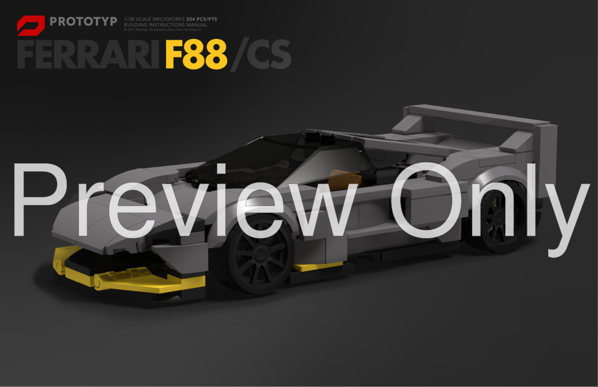 LEGO MOC Ferrari F88 CS - Dark Gray by prototyp | Rebrickable - Build with LEGO
