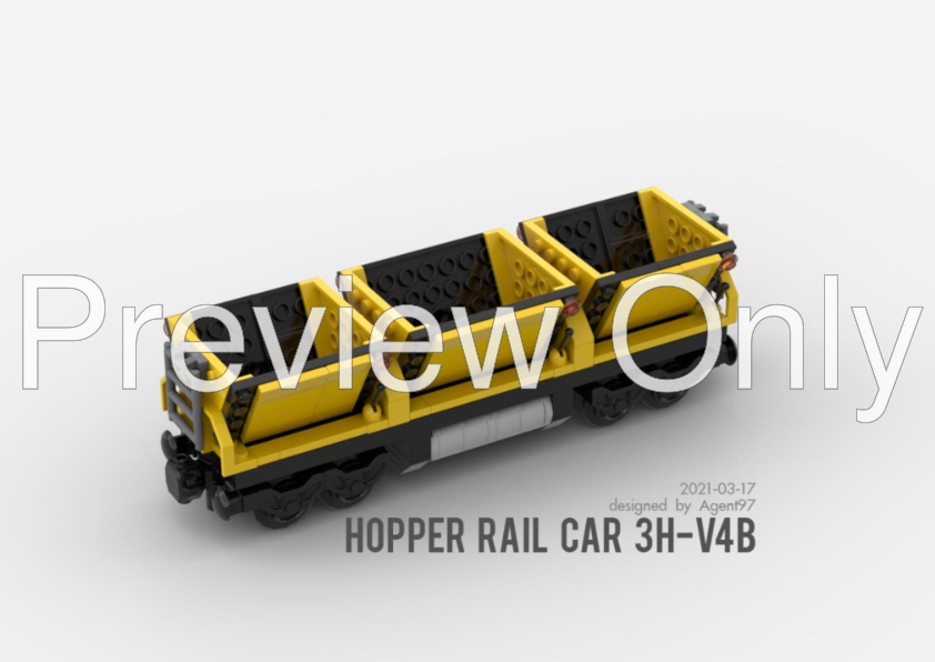 LEGO MOC Hopper Rail Car 3H-V4B by Agent97 | Rebrickable - Build with LEGO