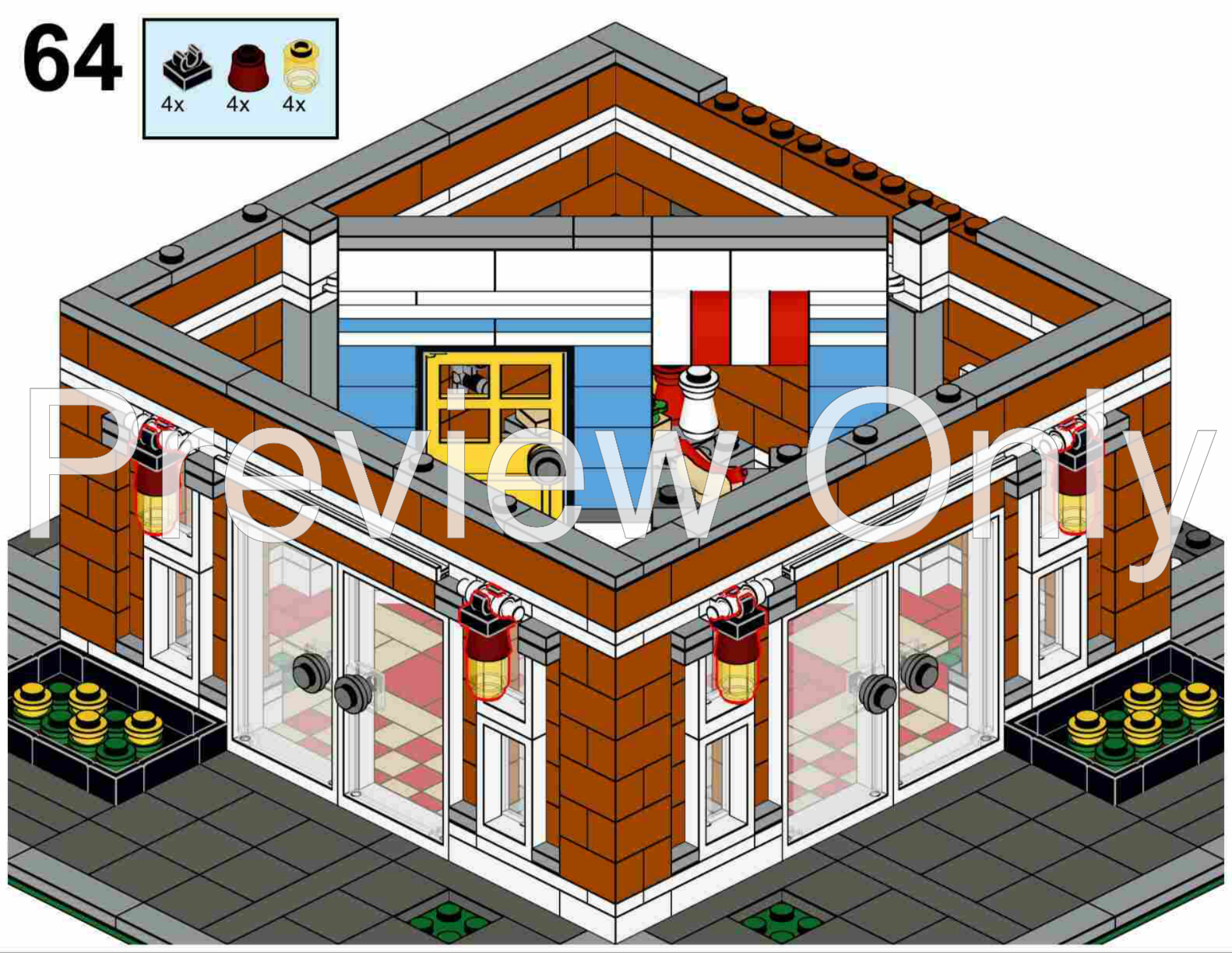 LEGO MOC Corner Deli Modular by brian@brickablocks.com | Rebrickable ...