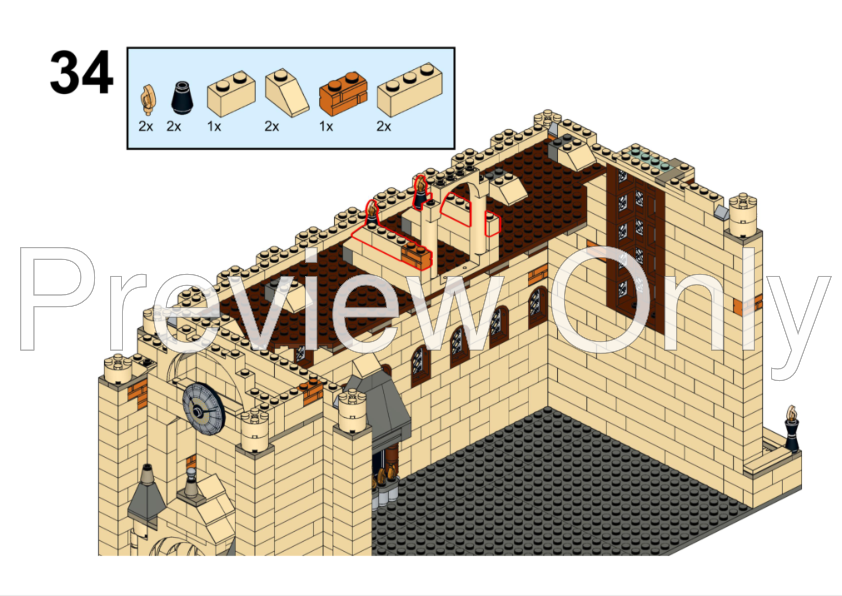 Lego Moc 2021 Style Great Hall By Mixedbread Rebrickable Build With