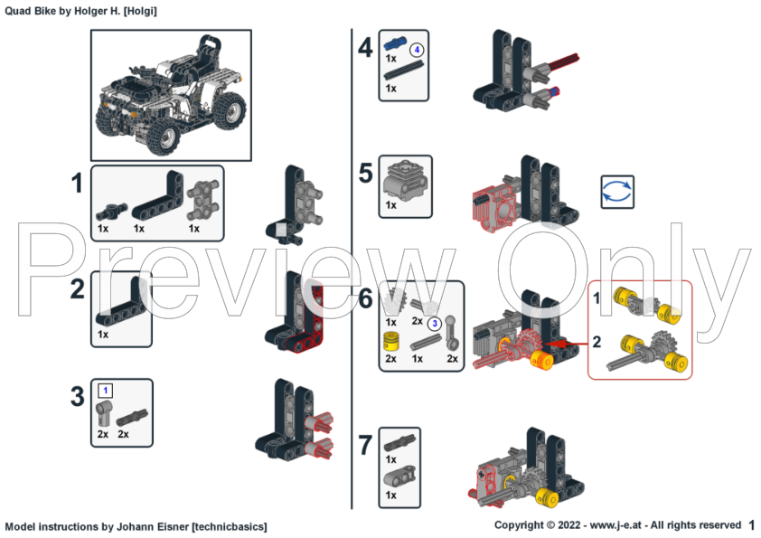 LEGO MOC Quad Bike (Ackermann steering) by technicbasics | Rebrickable ...