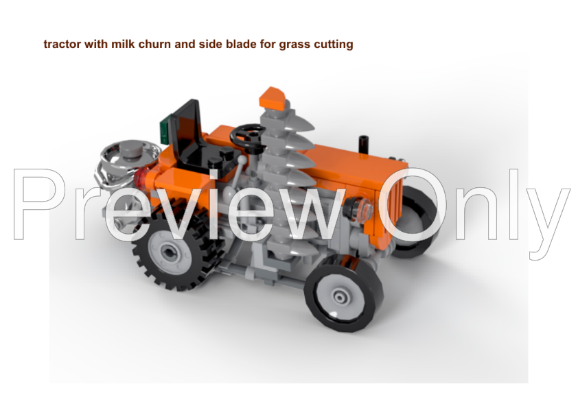 LEGO MOC SAME tractor with milk churn and side blade grass cutter by ...