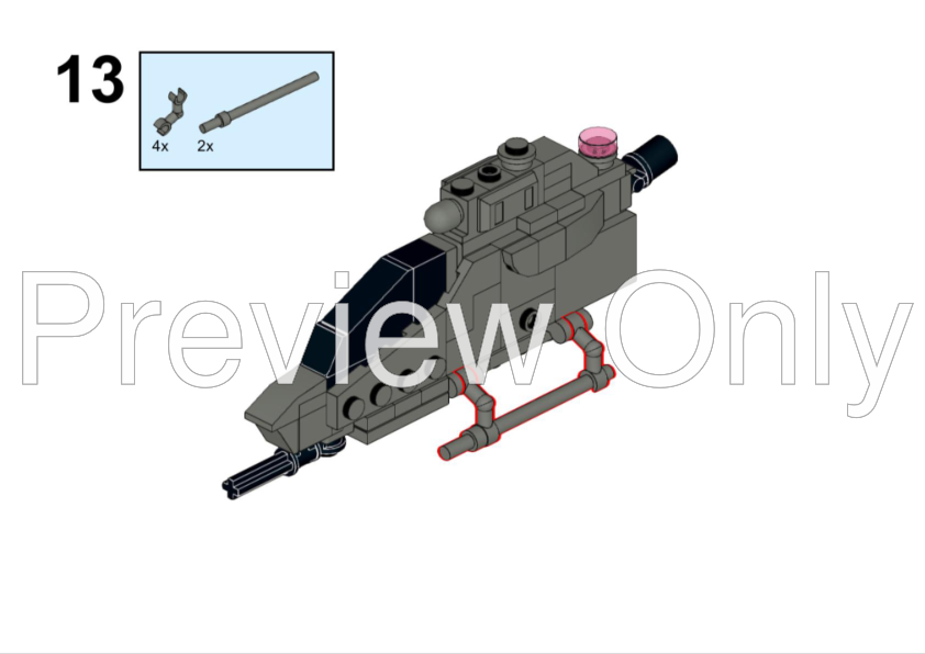 LEGO MOC AH-1F Cobra 1:72 Scale by WarheadsOnForeheads | Rebrickable ...