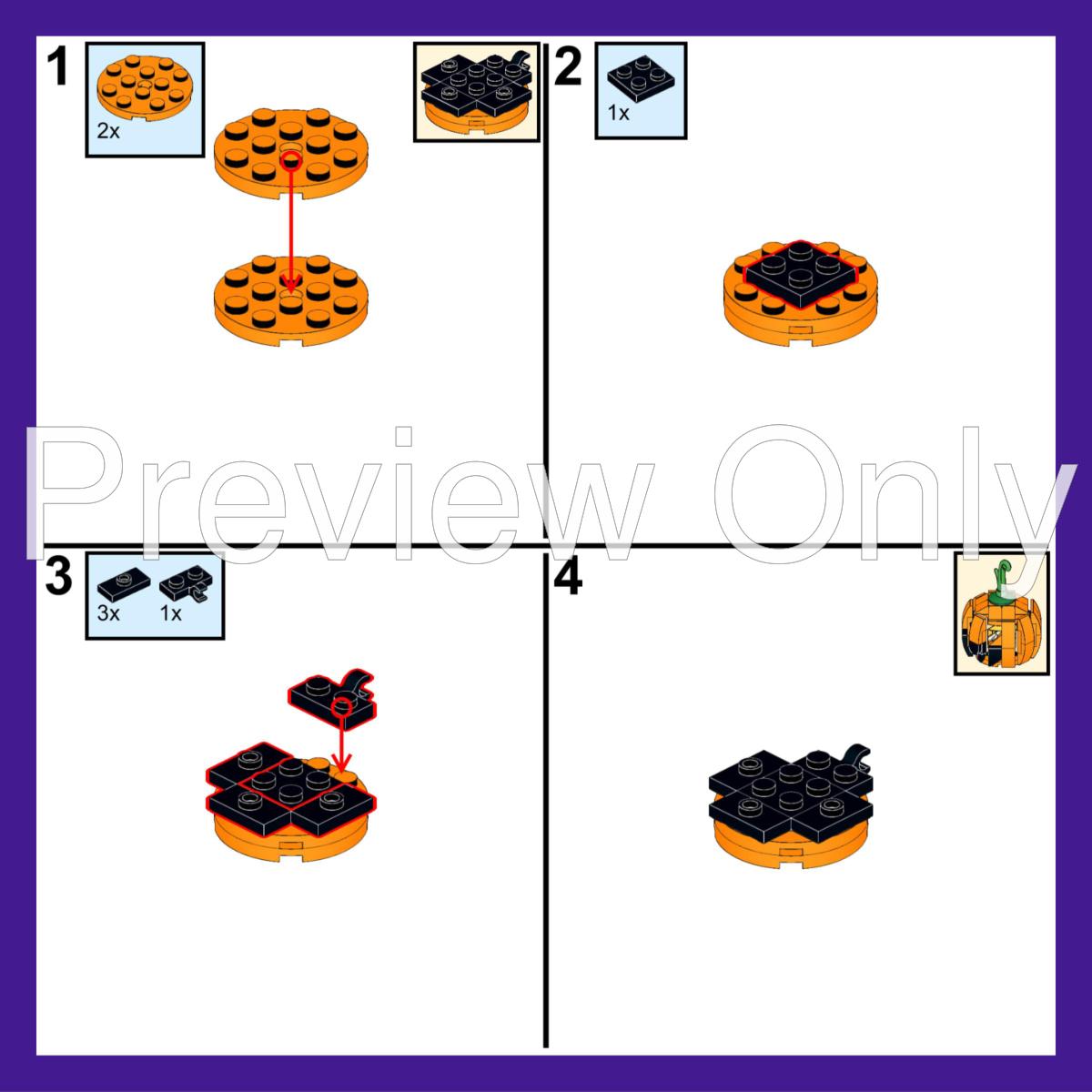 LEGO MOC Lighted Halloween Pumpkin Type A (2022) by pomx | Rebrickable ...