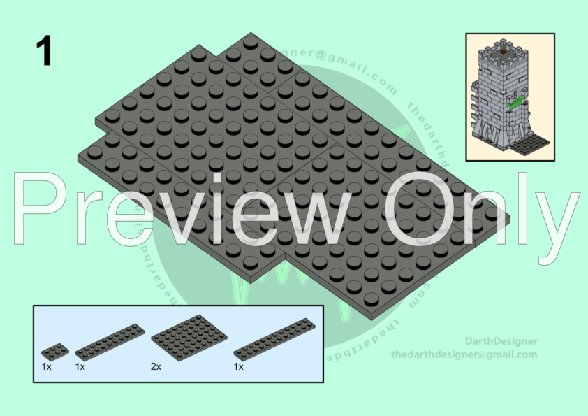 LEGO MOC Modular Medieval CASTLE - 1/300 Scale | GATE-WALL-TOWER by ...