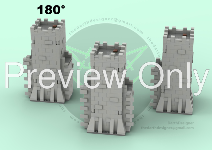 LEGO MOC Modular Medieval CASTLE - 1/300 Scale | GATE-WALL-TOWER by ...
