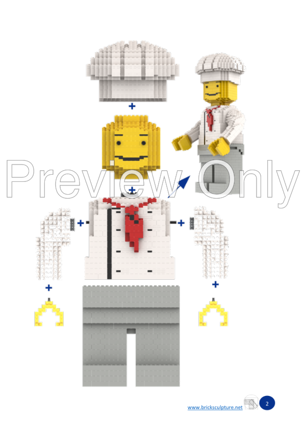 LEGO MOC Maxi figure Chef by Bricksculpture.net | Rebrickable - Build ...