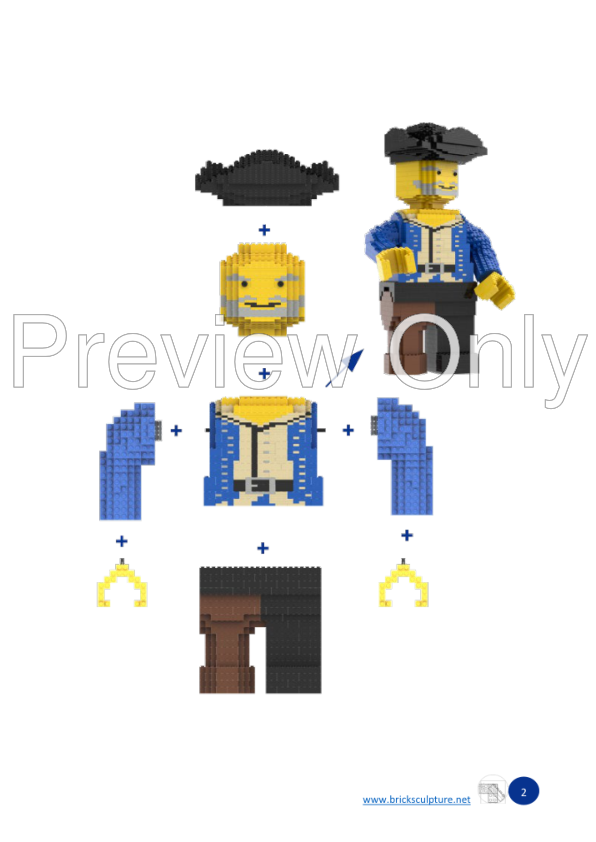 LEGO MOC Maxi Figure Blue Pirate peg leg by Bricksculpture.net ...