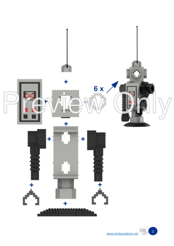 LEGO MOC Maxi Figure Grey Droid by Bricksculpture.net | Rebrickable - Build with LEGO