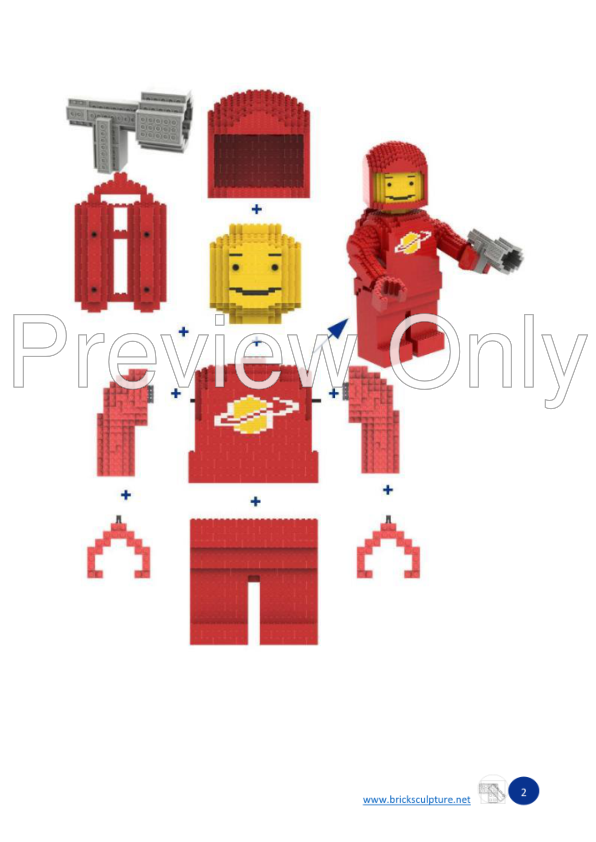 LEGO MOC Maxi Figure red space man with space torch by Bricksculpture ...