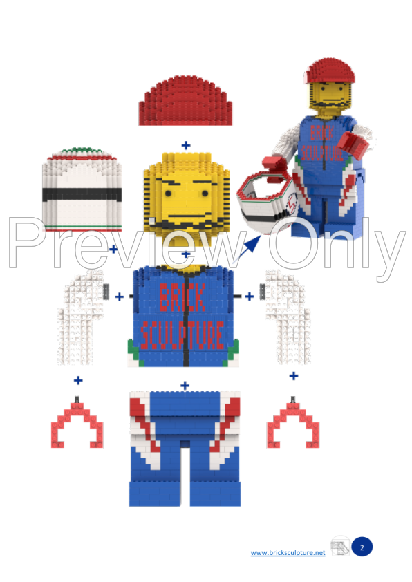 LEGO MOC Maxi Figure Blue-White Formula driver by Bricksculpture.net ...