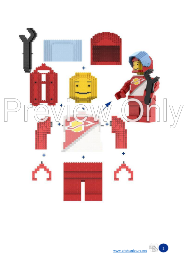 LEGO MOC Maxi Figure red and white space man with spanner wrench ...