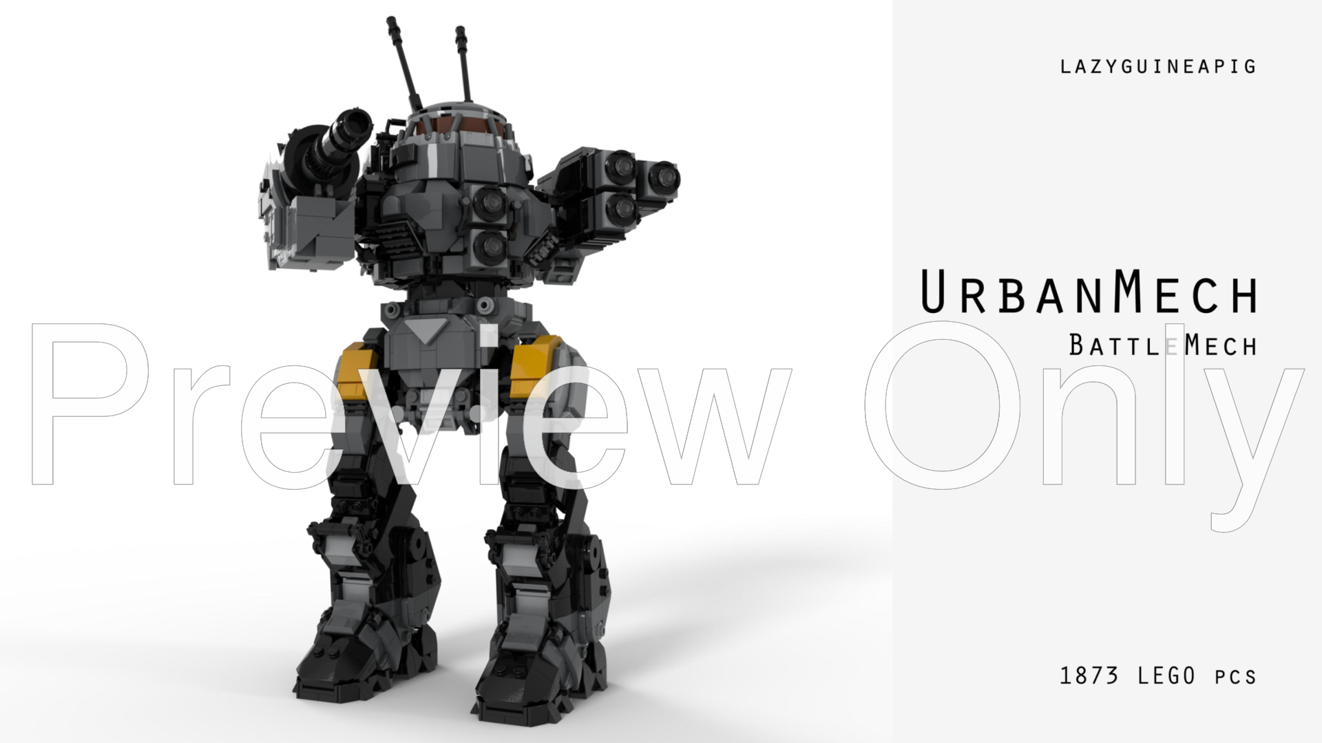 LEGO MOC UrbanMech K-9 BattleMech by lazyguineapig | Rebrickable ...