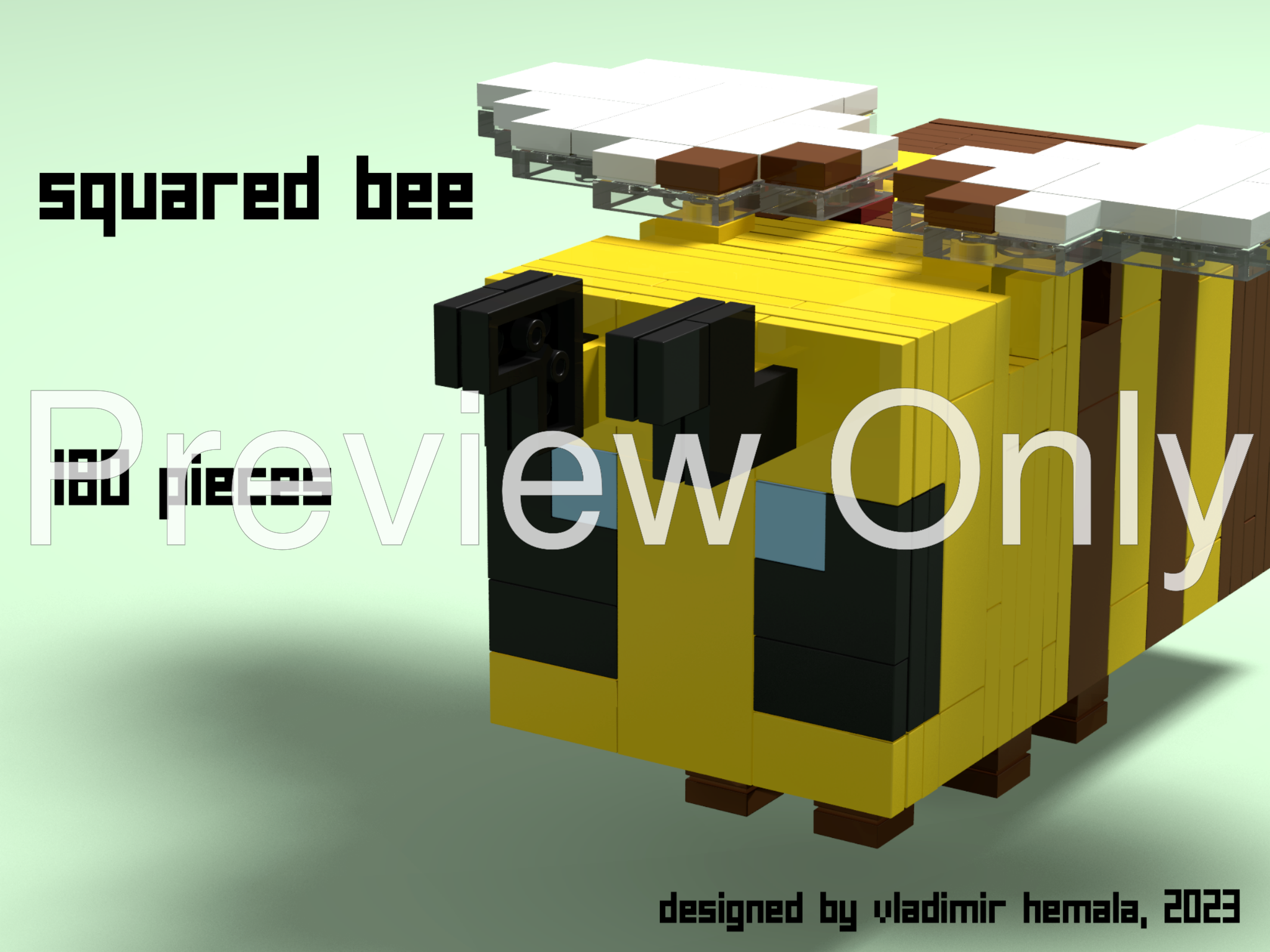 LEGO MOC Squared bee by Dybowskyia | Rebrickable - Build with LEGO