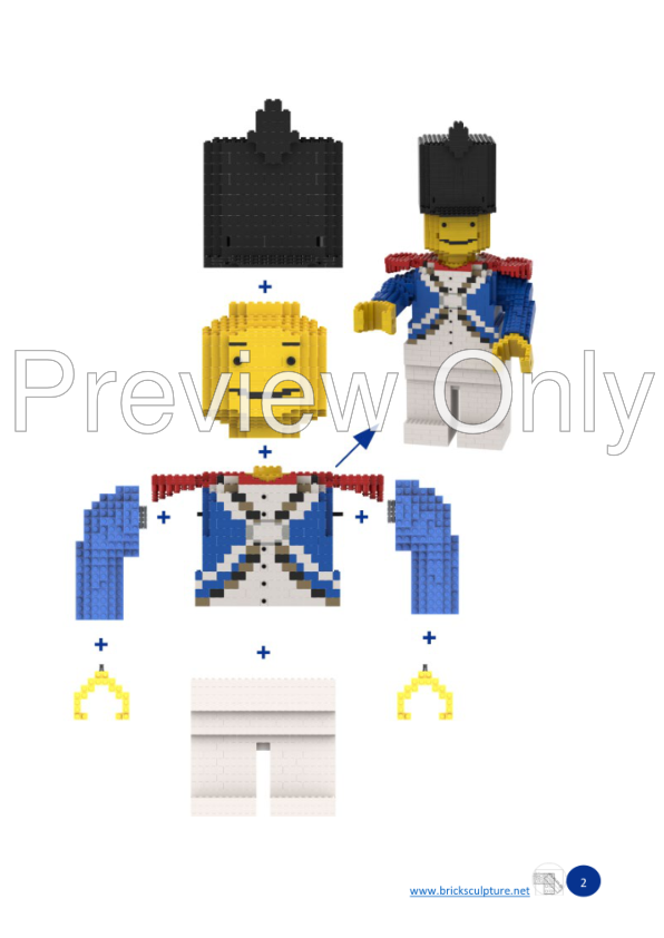 LEGO MOC Maxi Figure classic blue Soldier by Bricksculpture.net ...