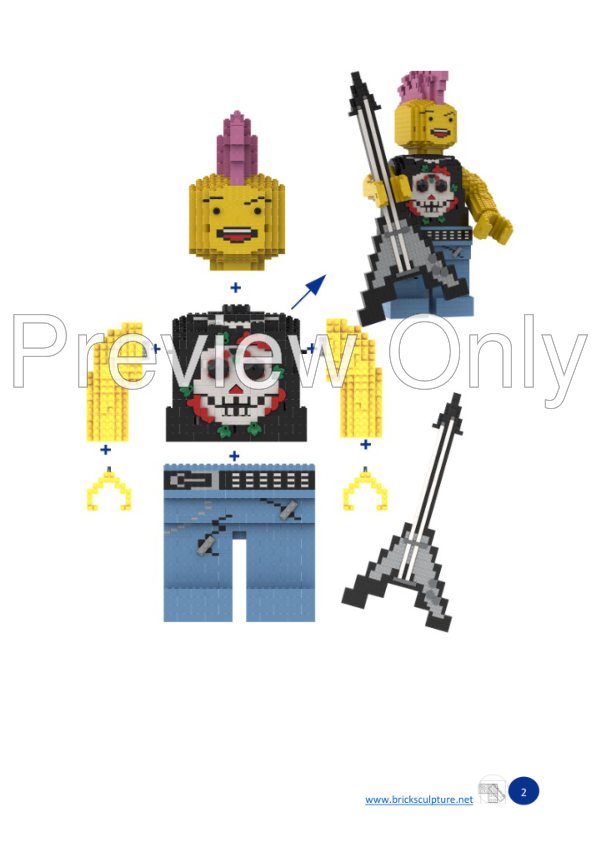 LEGO MOC Maxi figure Hard rocker with electric guitar by Bricksculpture ...