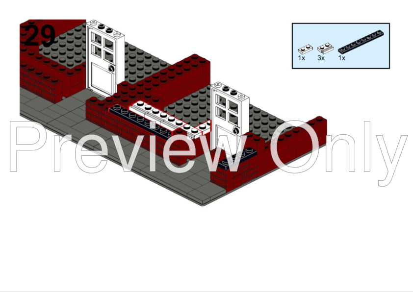 LEGO MOC Red Brick Terraced Housing Facade by albiorix | Rebrickable ...