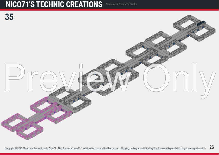 LEGO MOC 1/8 Car Trailer (5x7 Frame Version) by Nico71 | Rebrickable - Build with LEGO
