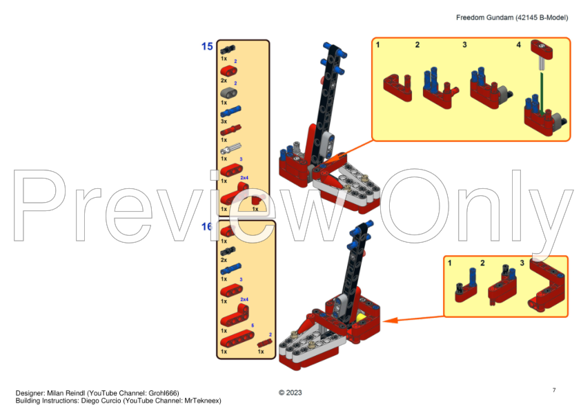 LEGO MOC Freedom Gundam (42145 B-Model) by grohl | Rebrickable - Build ...