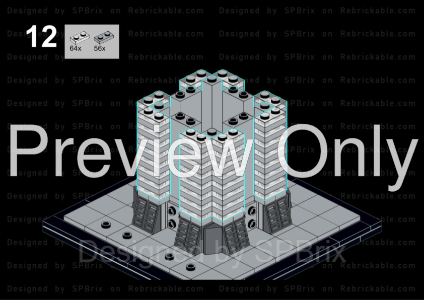 Lego Moc Jin Mao Tower 1800 Scale By Spbrix Rebrickable Build With