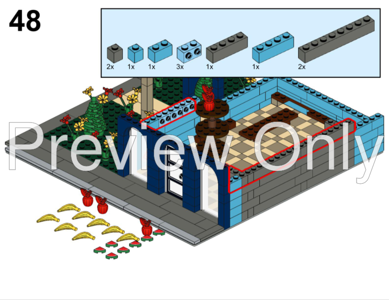 LEGO MOC Modular Grocery Store, Park, and Restaurant by garrettsmocs ...