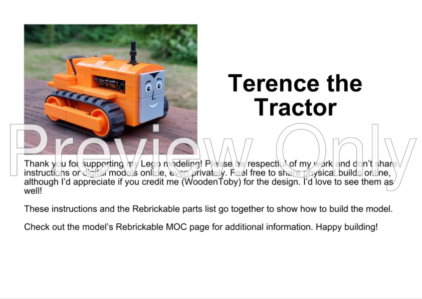 LEGO MOC Terence the Tractor by WoodenToby | Rebrickable - Build with LEGO