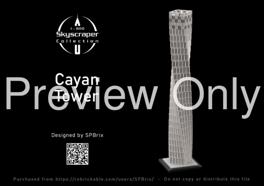 LEGO MOC Cayan Tower (Infinity Tower) Dubai 1:800 Scale by SPBrix ...