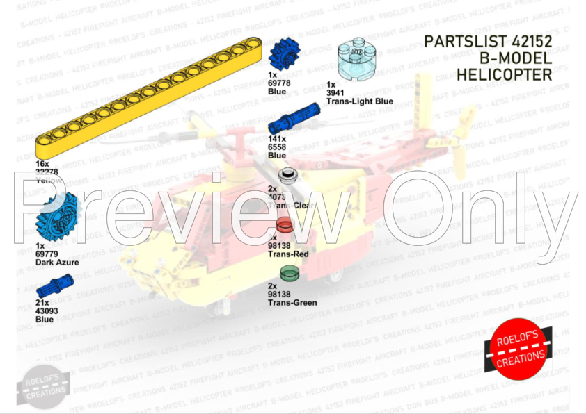 Lego Moc 42152 B Model Helicopter By Roelofs Creations Rebrickable
