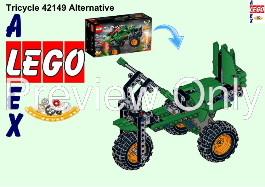 LEGO MOC Tricycle 42149 Alternative by ErikGS | Rebrickable - Build ...