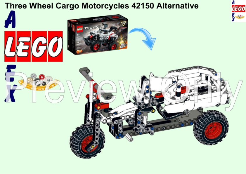 LEGO MOC Three Wheel Cargo Motorcycles 42150 Alternative. by ErikGS ...