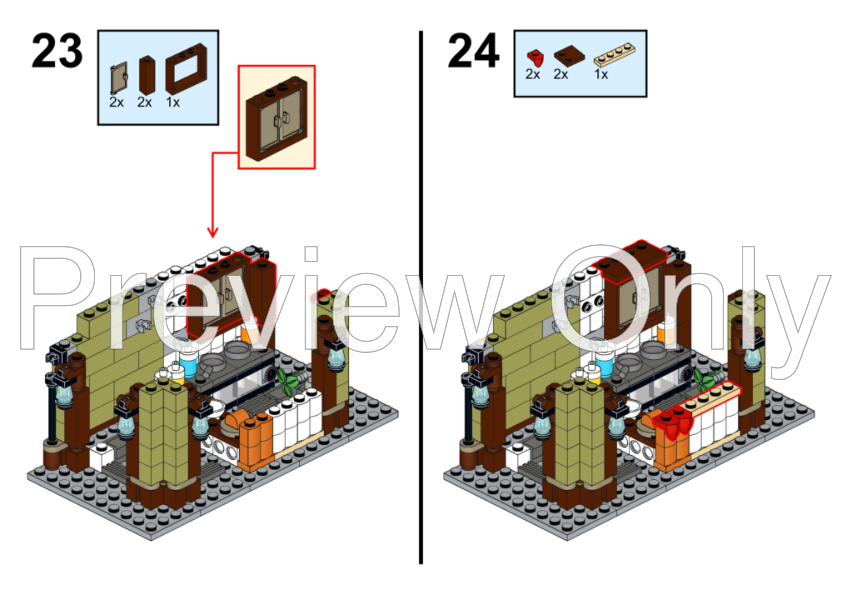 Lego Moc Corner Noodle Shop By Brinx Rebrickable Build With Lego