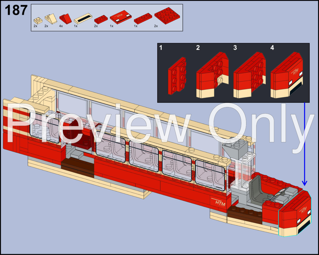LEGO MOC HTM GTL-8 Tram by stevendejong | Rebrickable - Build with LEGO
