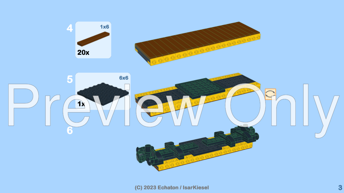 LEGO MOC 4-Wheel Stake Wagon (SNOT, yellow, 8 studs wide) by Echaton ...