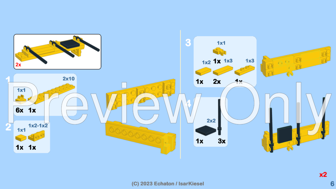 LEGO MOC 4-Wheel Stake Wagon (SNOT, yellow, 8 studs wide) by Echaton ...