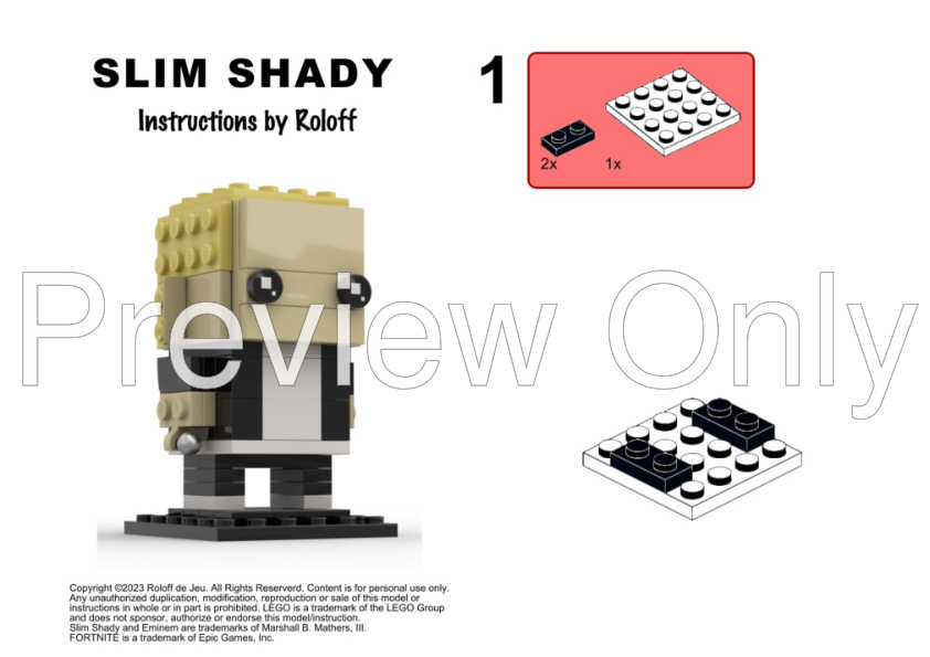 LEGO MOC Slim Shady / Eminem Brickhead (Fornite) by Roloff ...