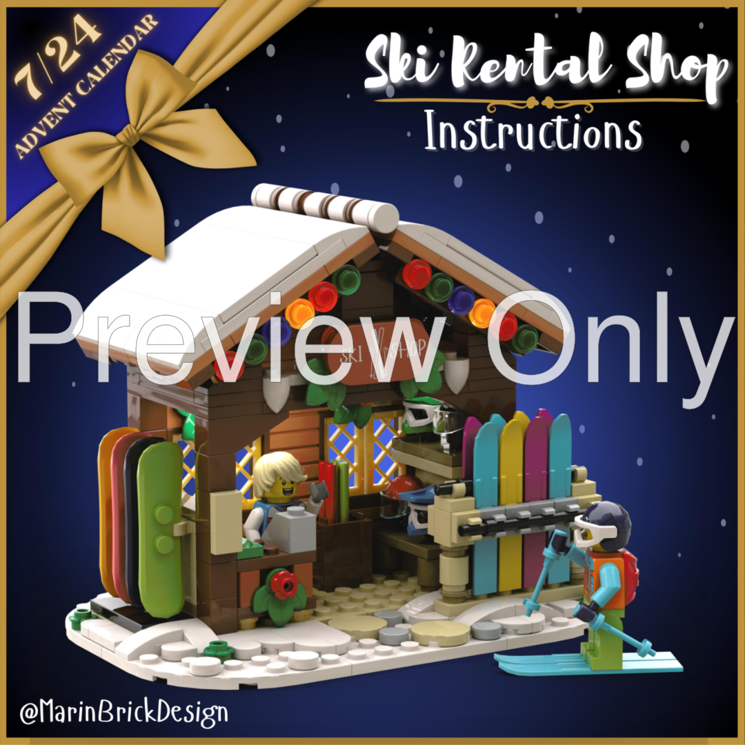 LEGO MOC Lego Christmas Ski rental shop Moc - Winter Village Advent ...