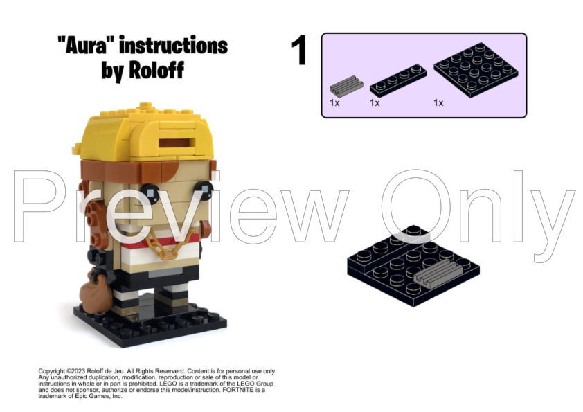 LEGO MOC Aura (Fortnite) Brickhead by Roloff | Rebrickable - Build with ...