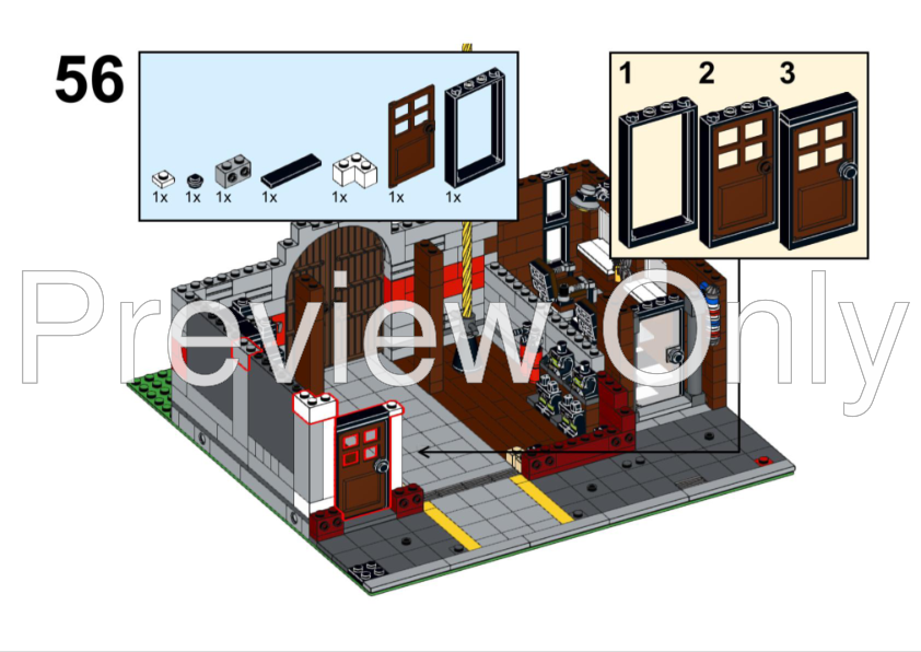 LEGO MOC Fire Station - Modular Building MOC with Barber shop by ...