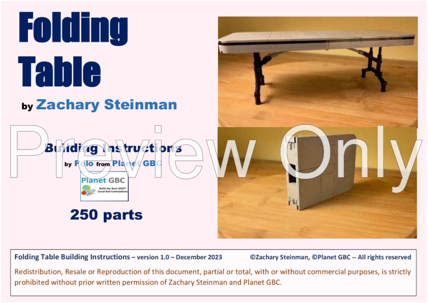 LEGO MOC Folding Table, by Zachary Steinman by Planet GBC | Rebrickable ...