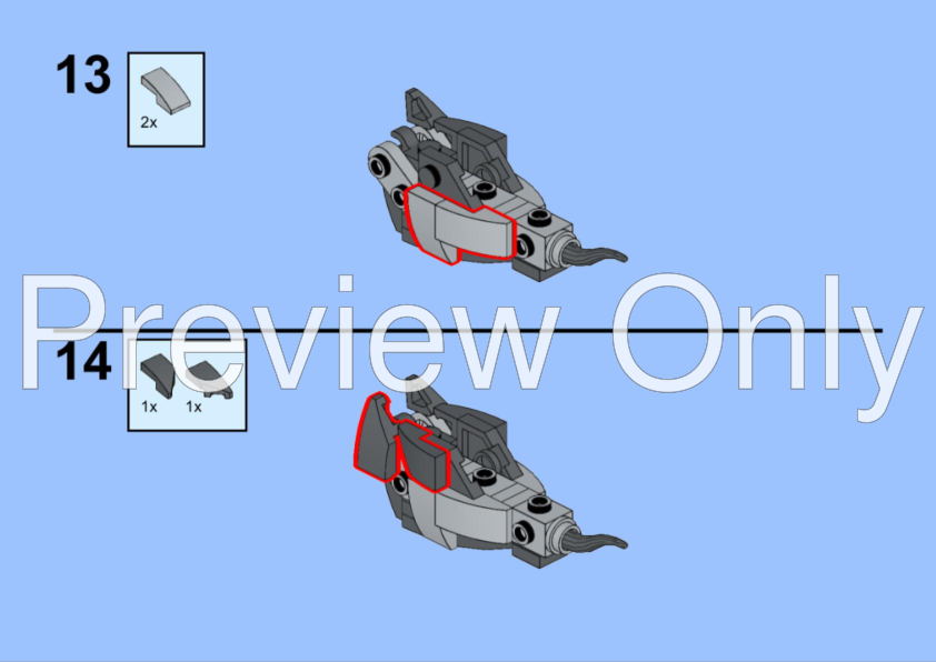 LEGO MOC Gray Wolf - Warg by karp_brick | Rebrickable - Build with LEGO