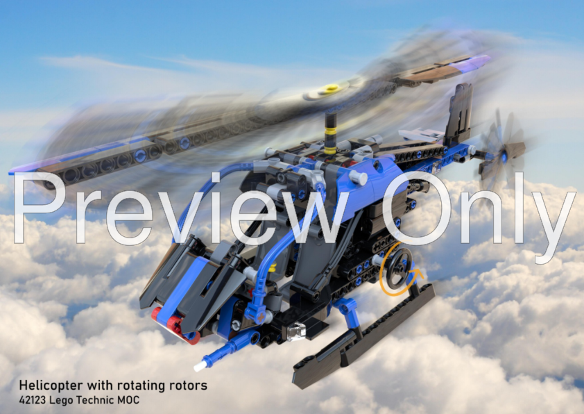 LEGO MOC Helicopter with gear driven rotating rotors by foolsgoldsfish ...