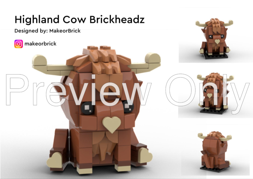 LEGO MOC Highland Cow Brickheadz by MakeorBrick | Rebrickable - Build ...