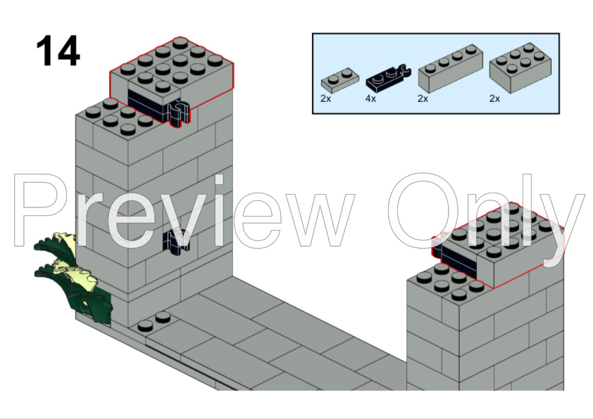LEGO MOC Monumental Medieval Town Gate by Castle_Builder | Rebrickable ...