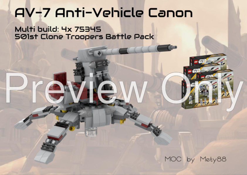 LEGO MOC AV-7 Anti-Vehicle Canon (4x 75345 Battle pack) by Mety88 ...