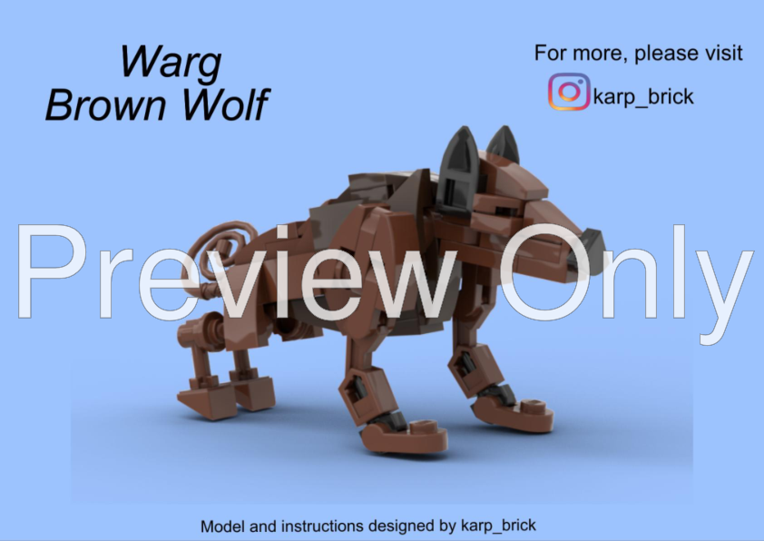 LEGO MOC Brown Wolf - Warg by karp_brick | Rebrickable - Build with LEGO