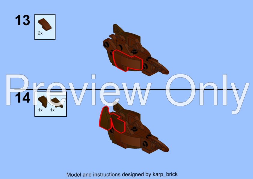 LEGO MOC Brown Wolf - Warg by karp_brick | Rebrickable - Build with LEGO