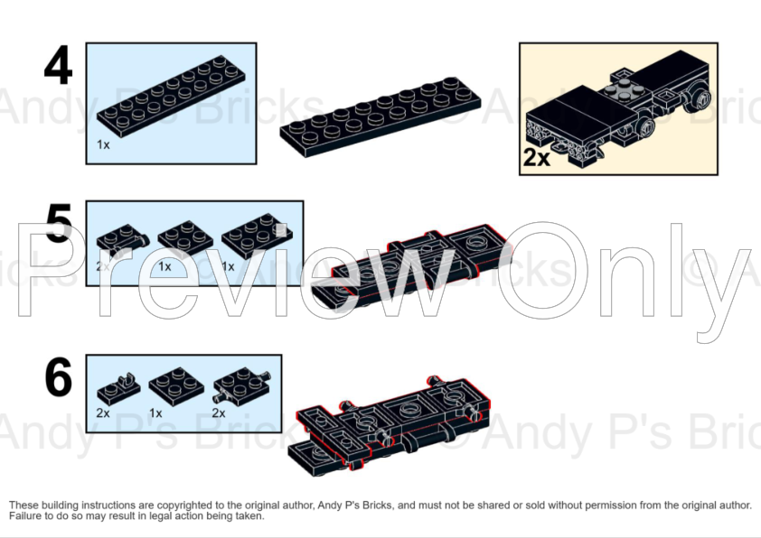 LEGO MOC-171353 4-Wide Am Trak ACS-64 Siemens Electric Locomotive Train ...