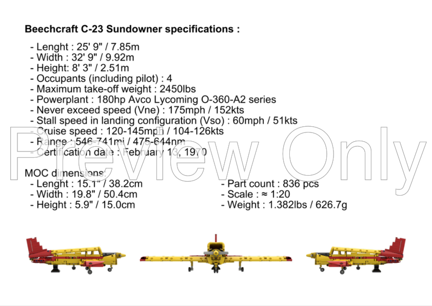 LEGO MOC Beechcraft C-23 Sundowner by Spyro999 | Rebrickable - Build ...